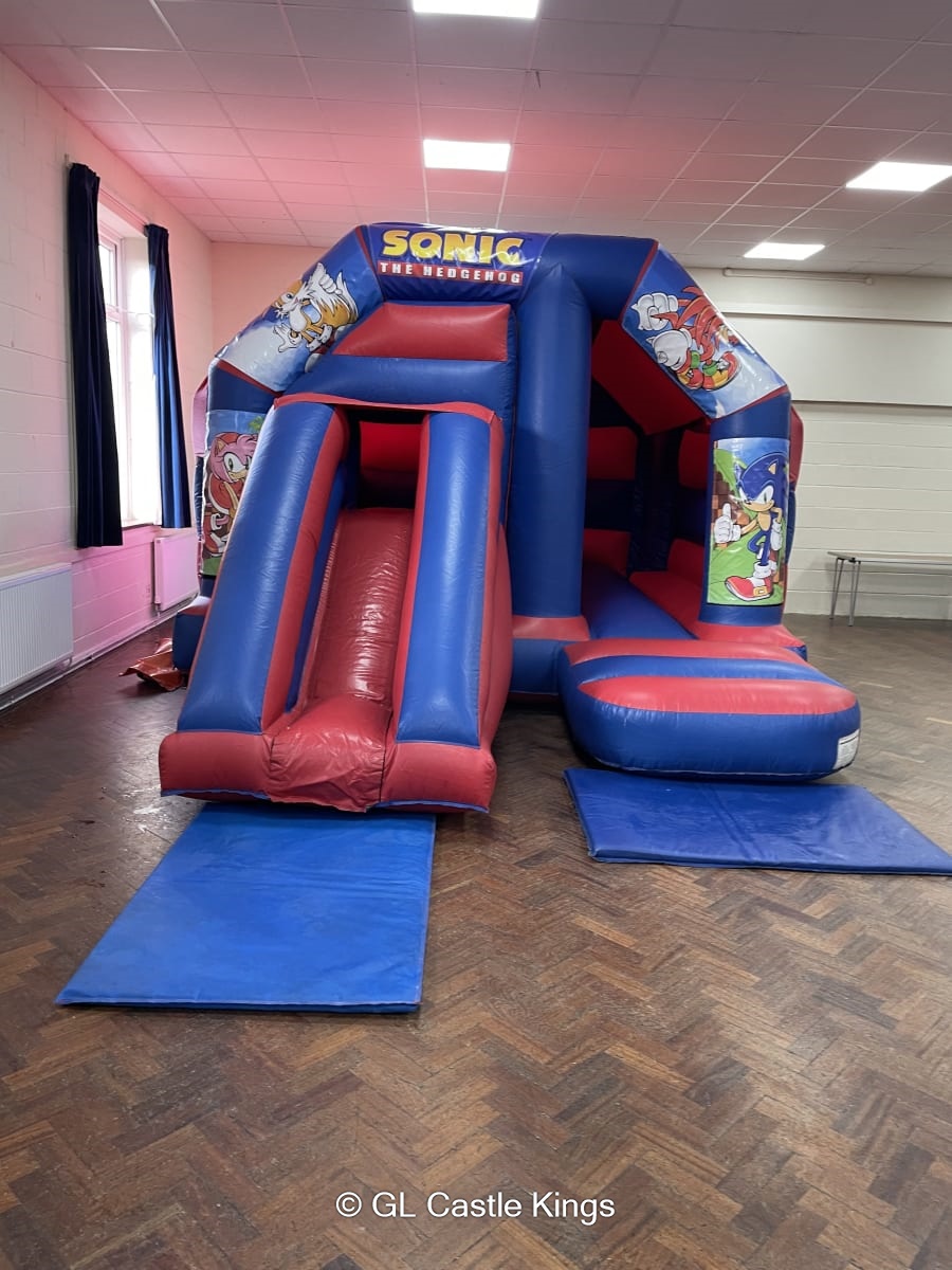 16x12ft Sonic Bouncy Castle & Slide Combi (R&B) - Bouncy Castle, Soft ...